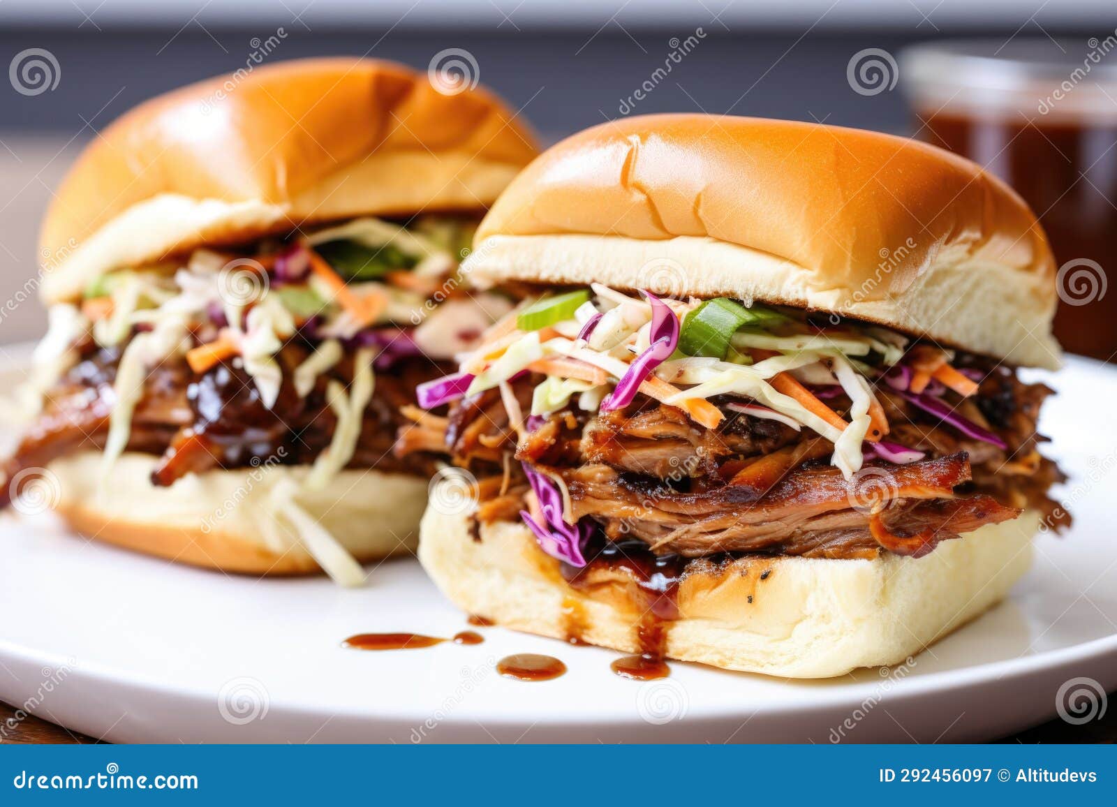 Side View of a Pulled Pork Slider with Slaw Stock Image - Image of ...