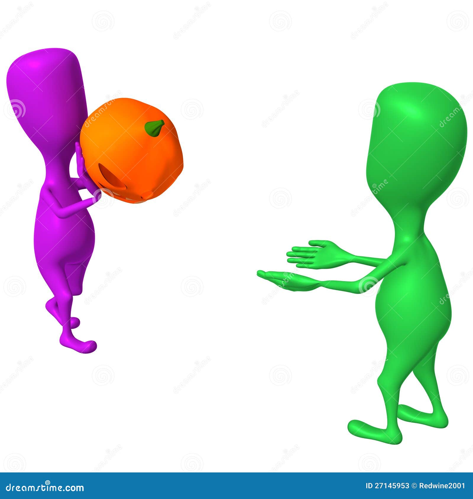 Side View Puppet Throwing Pupkin To Eachother Stock Illustration ...