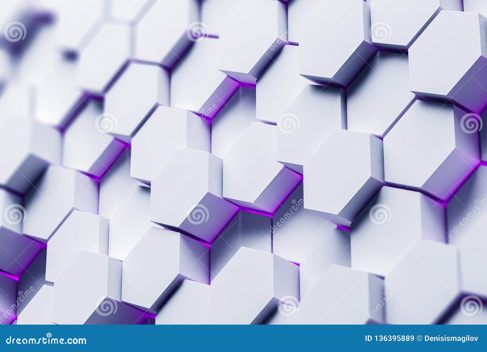 Side View of Purple Hexagon Pattern Wall Stock Illustration ...