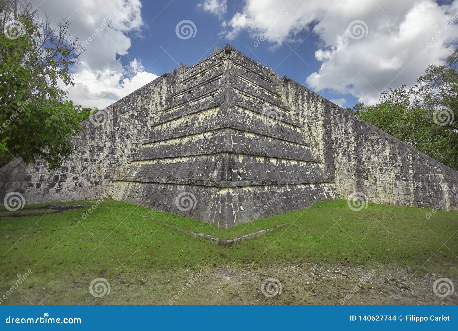 Side view of a pyramid stock photo. Image of vegetation - 140627744