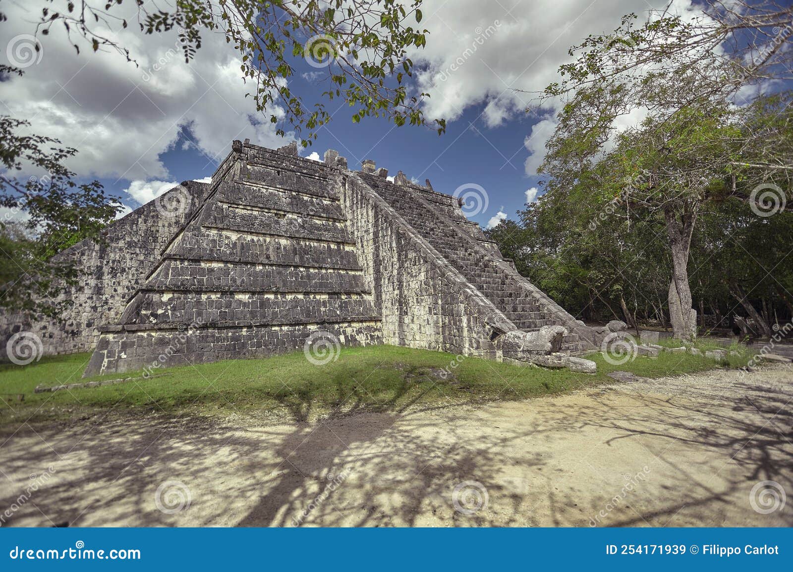 Side view of a pyramid #2 stock image. Image of civilization - 254171939