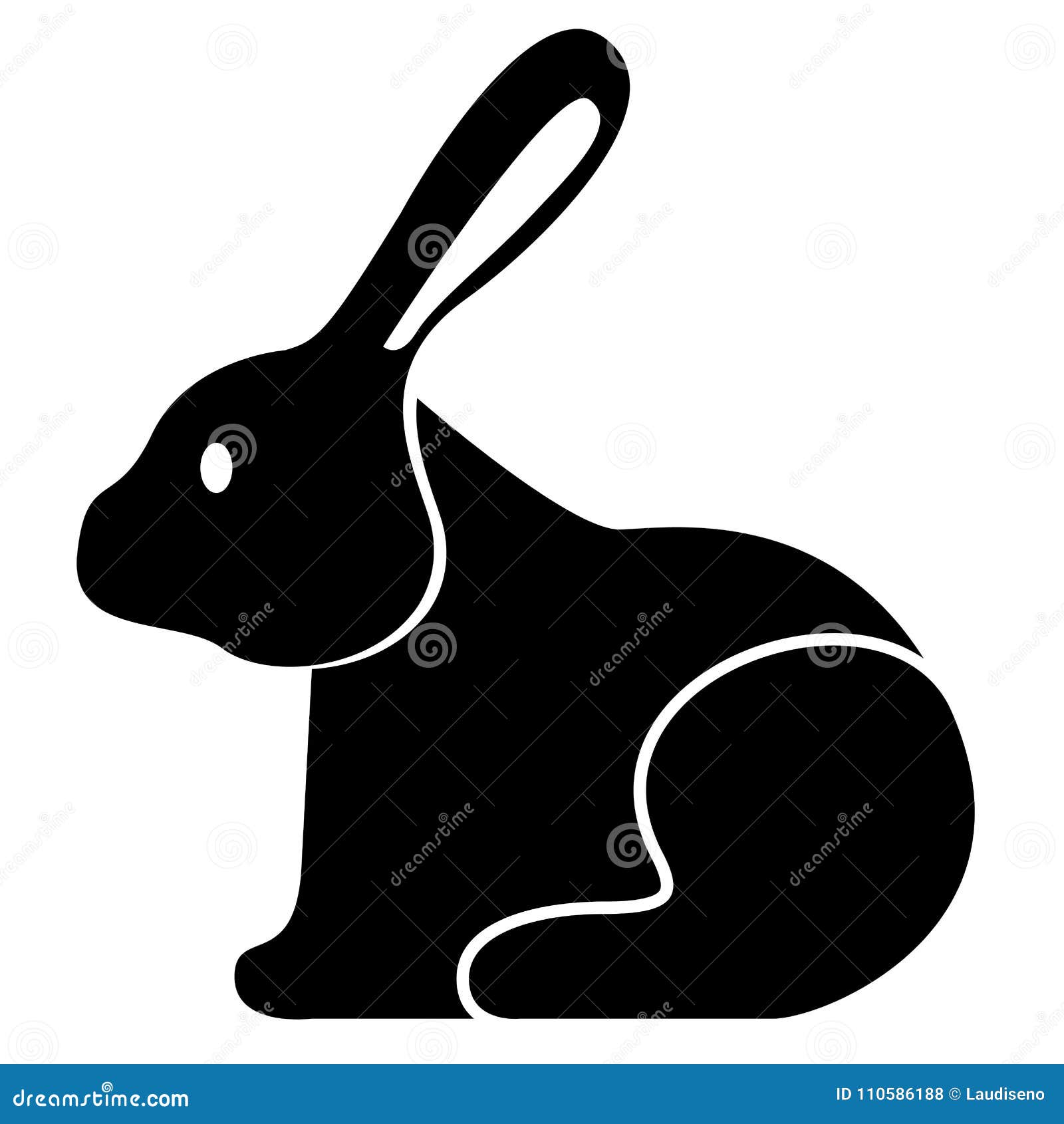 Side view of a rabbit stock vector. Illustration of silhouette - 110586188