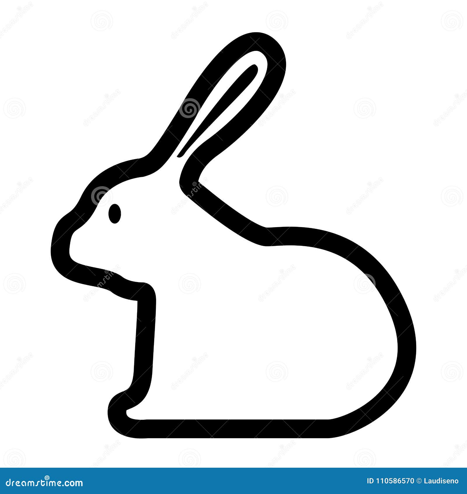 Side view of a rabbit stock vector. Illustration of bunny - 110586570