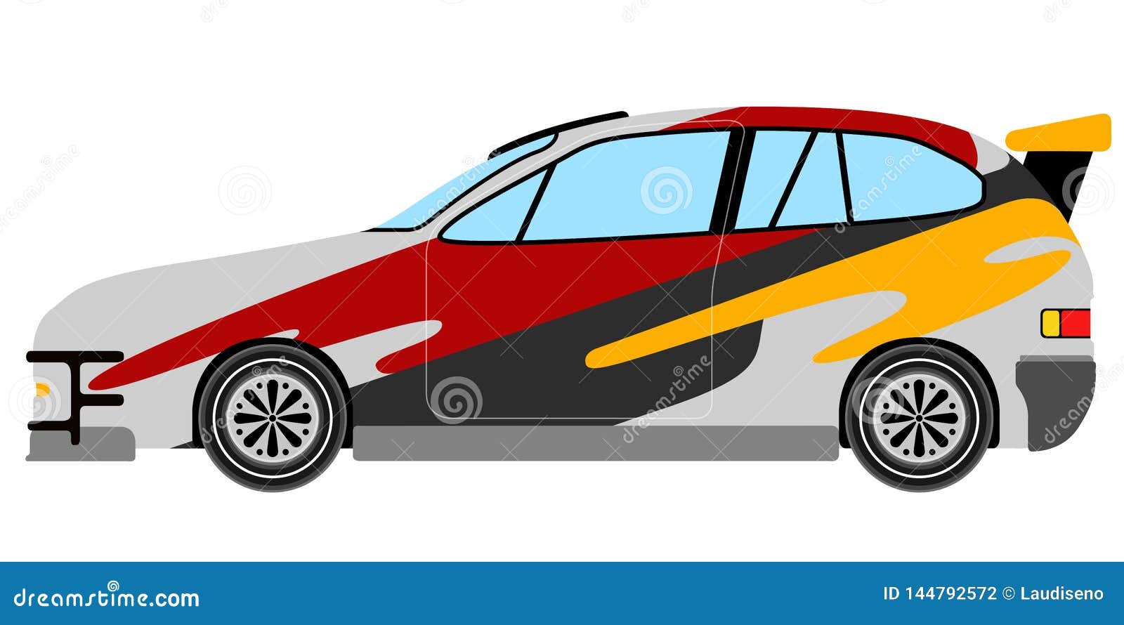 Side view of a racing car stock vector. Illustration of colorful ...