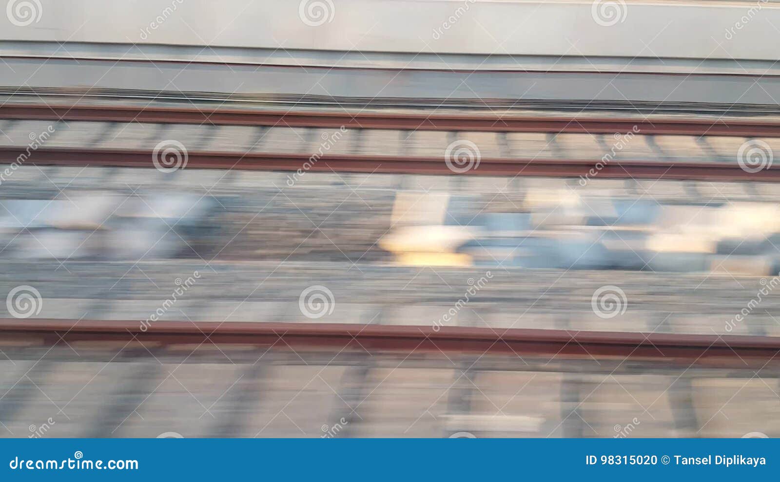 Side View of Railway from Fast Train in City from High Angle View Stock ...