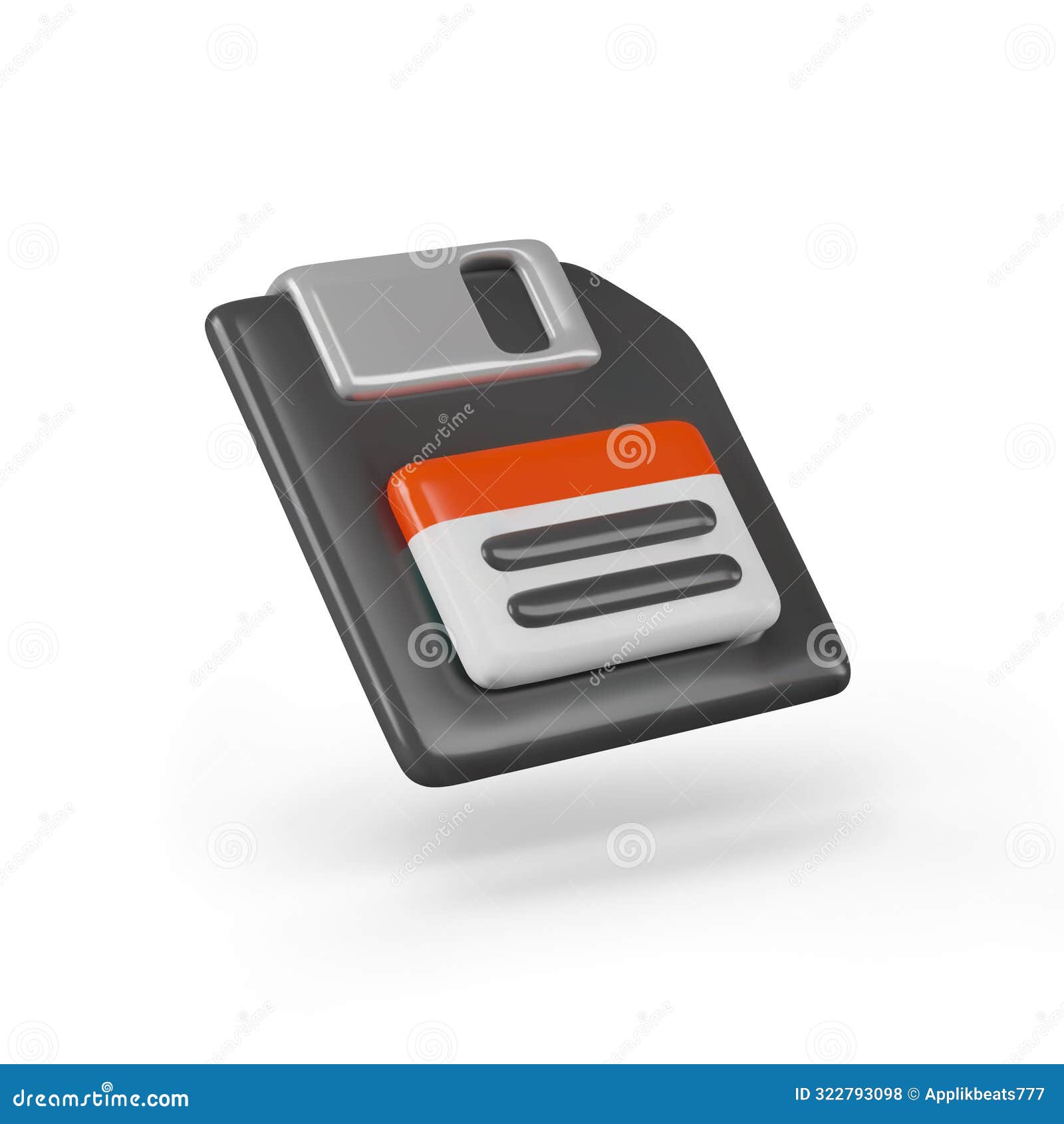 Side View on Realistic Diskette. Concept of Storing Information on ...