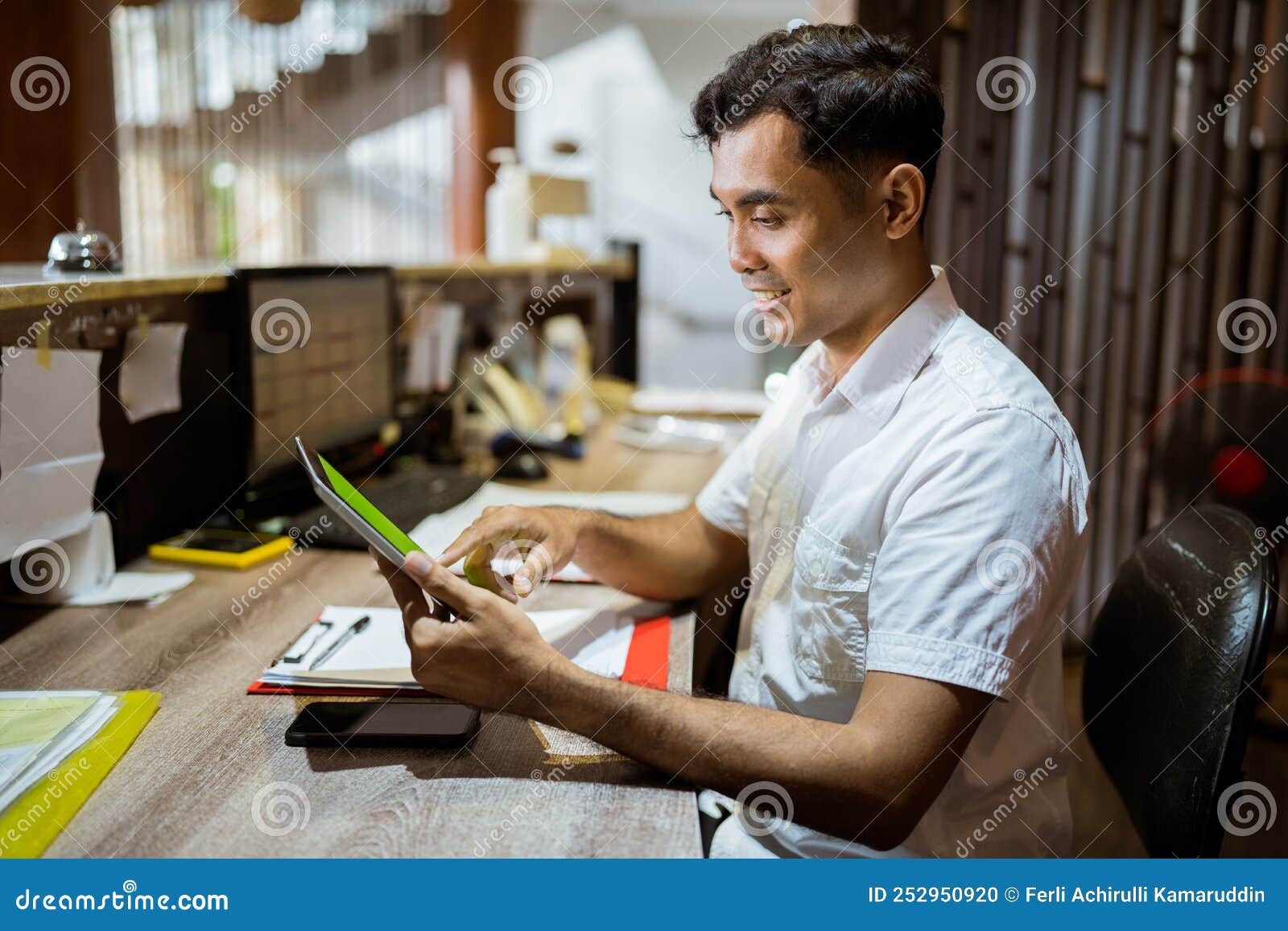 Hotel Reception Desk Computer