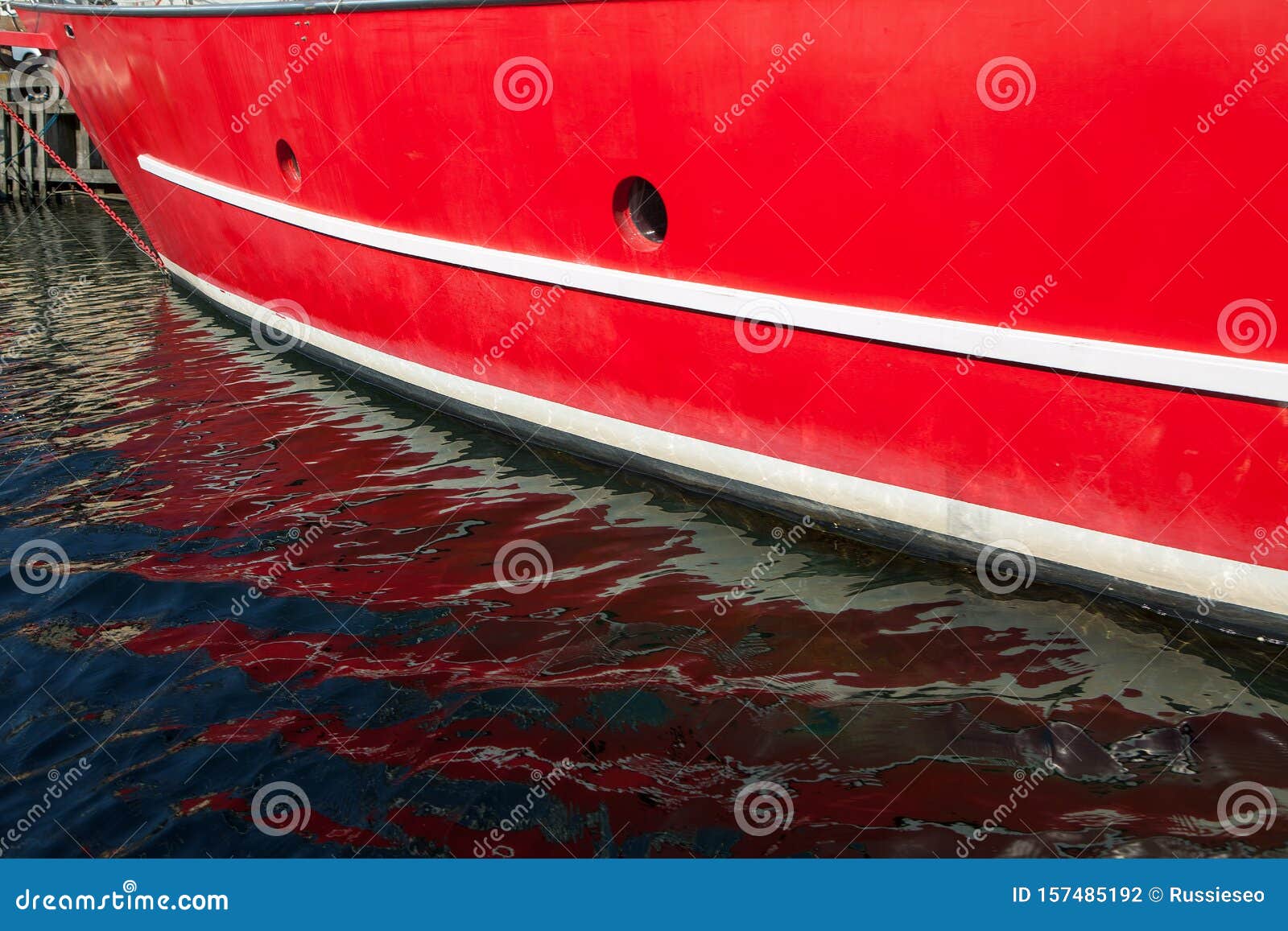 Red boat stock photo. Image of coast, blue, city, building - 157485192