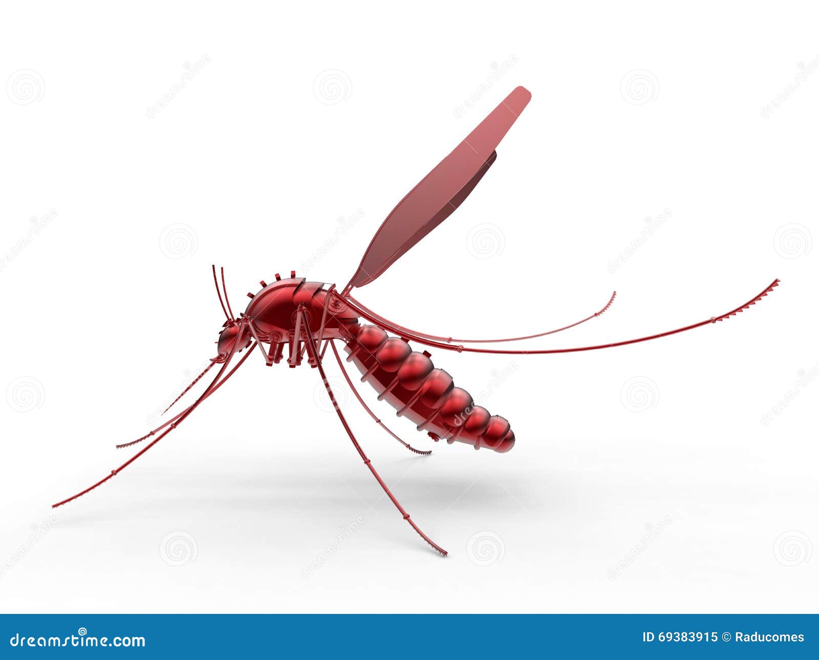 Side View of a Red Mosquito Stock Illustration - Illustration of ...