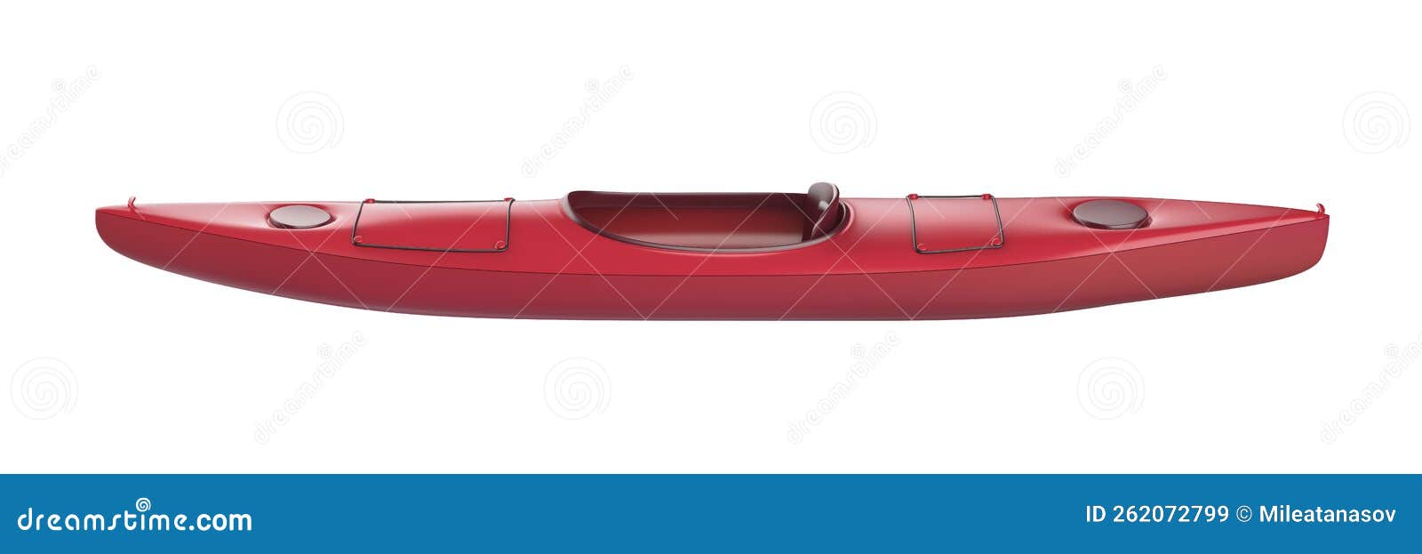 Side View of Red Plastic Kayak Stock Image - Illustration of travel ...