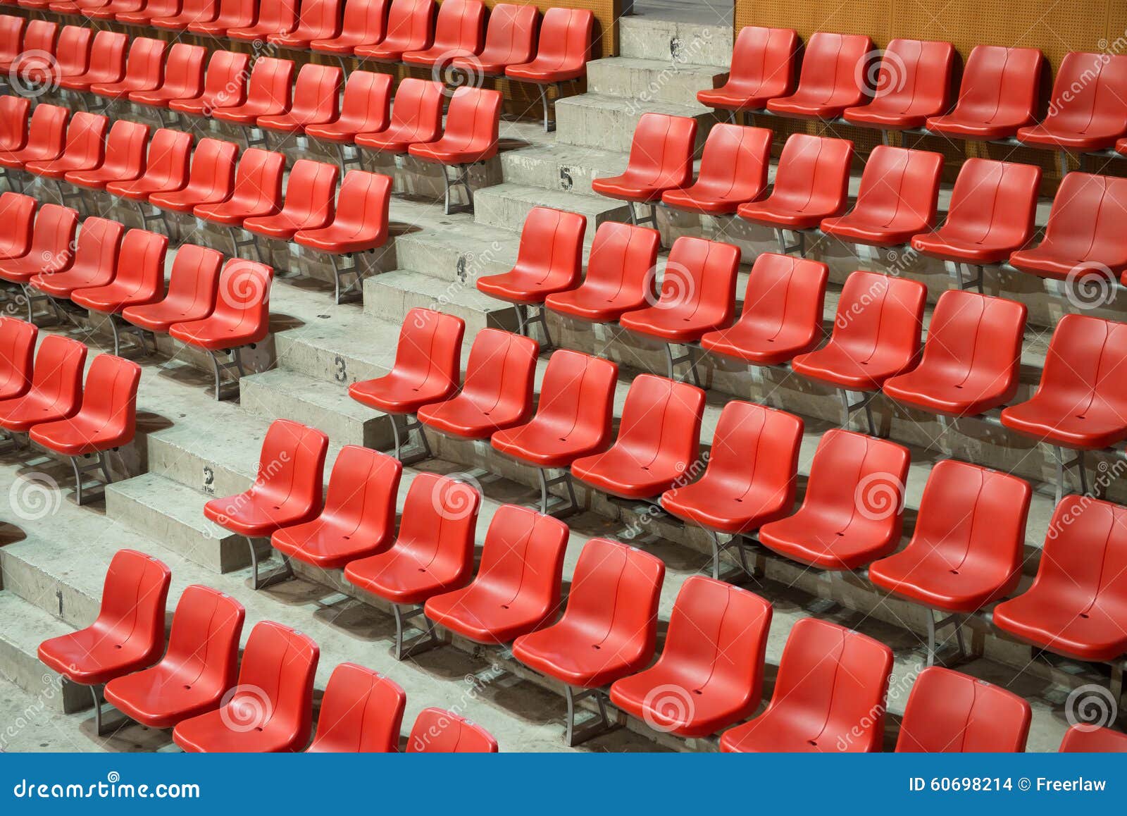 Side View Red Stadium Seats Stock Photo - Image of view, event: 60698214