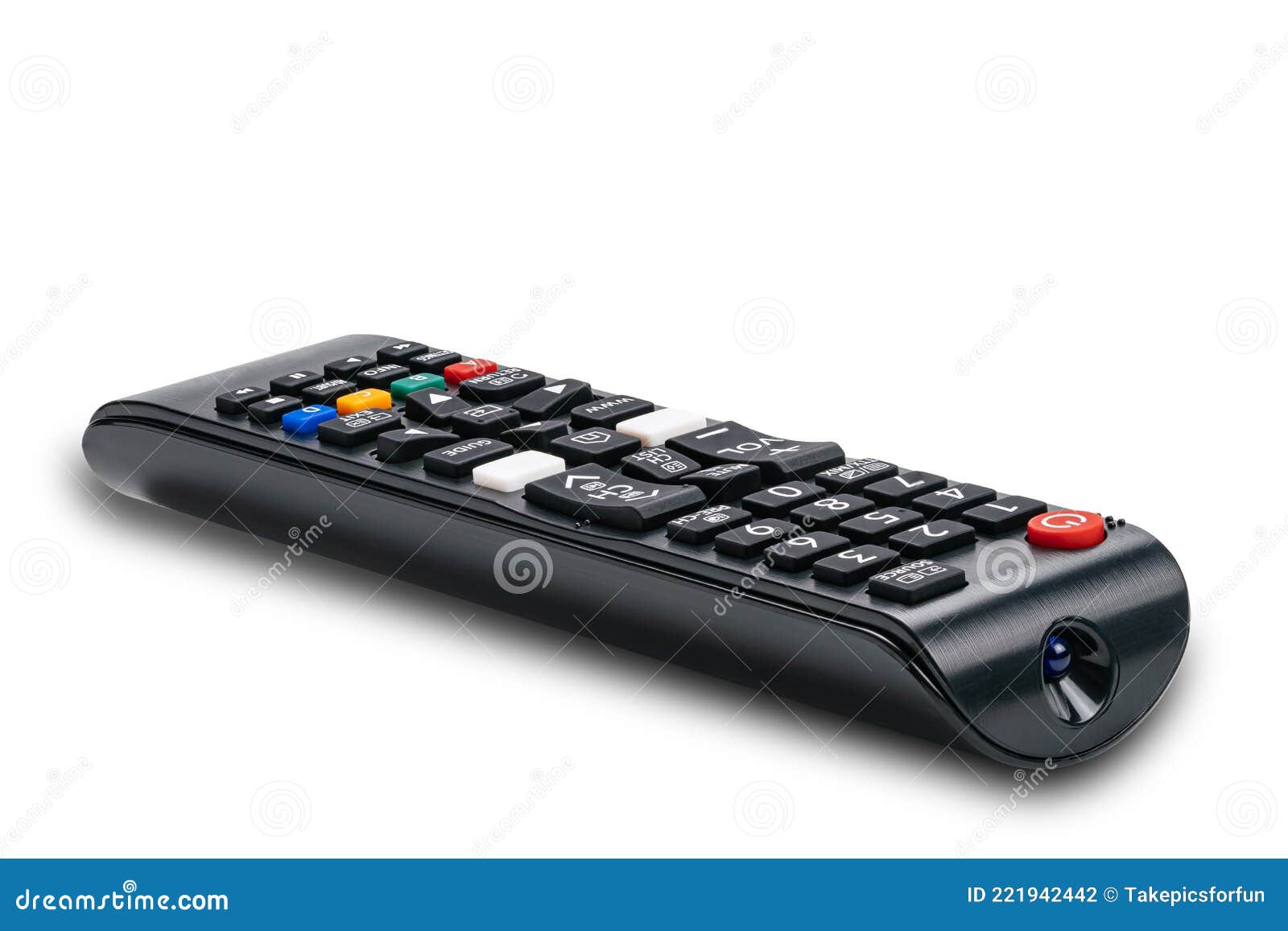 Side View of Remote Control for Television on White Background Stock ...