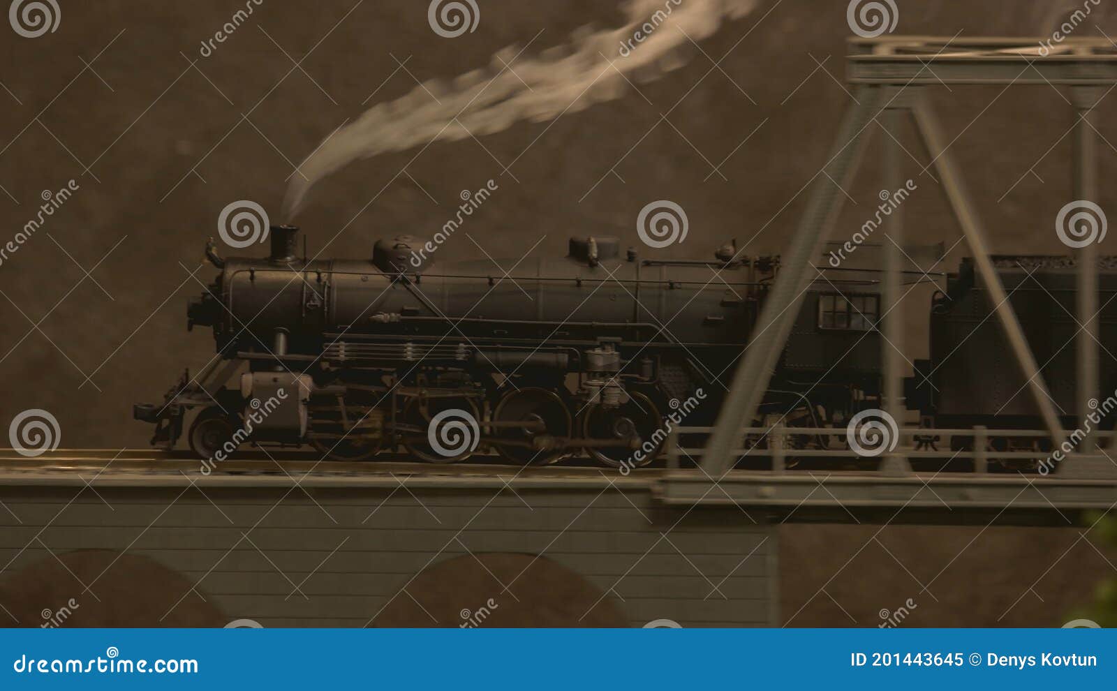 Side View Replica of Steam Train. Stock Image - Image of railway ...