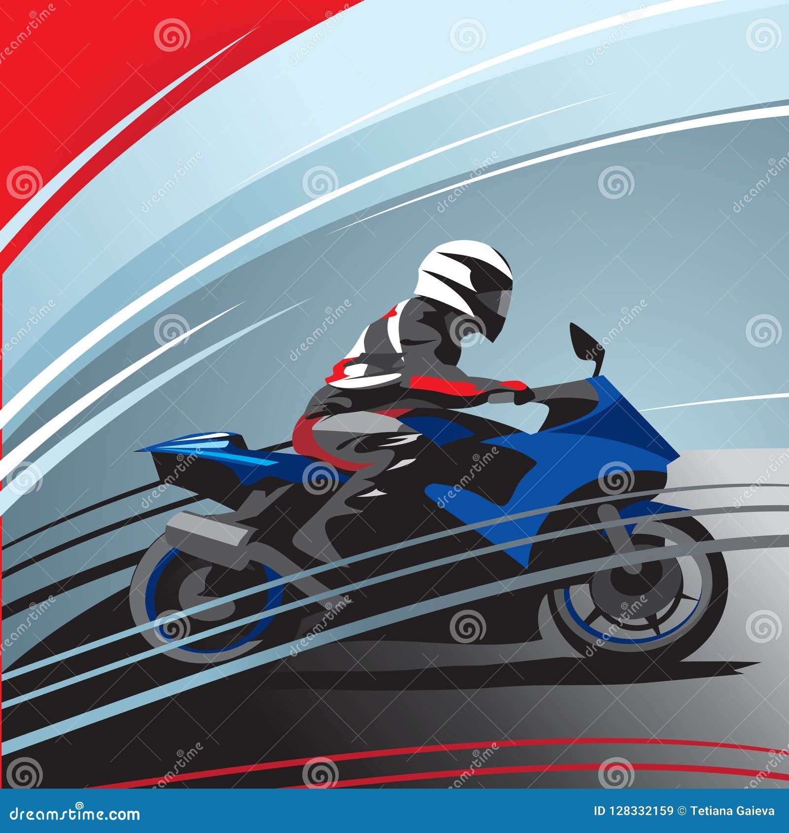 Motorcycle racer side view stock vector. Illustration of banner - 128332159