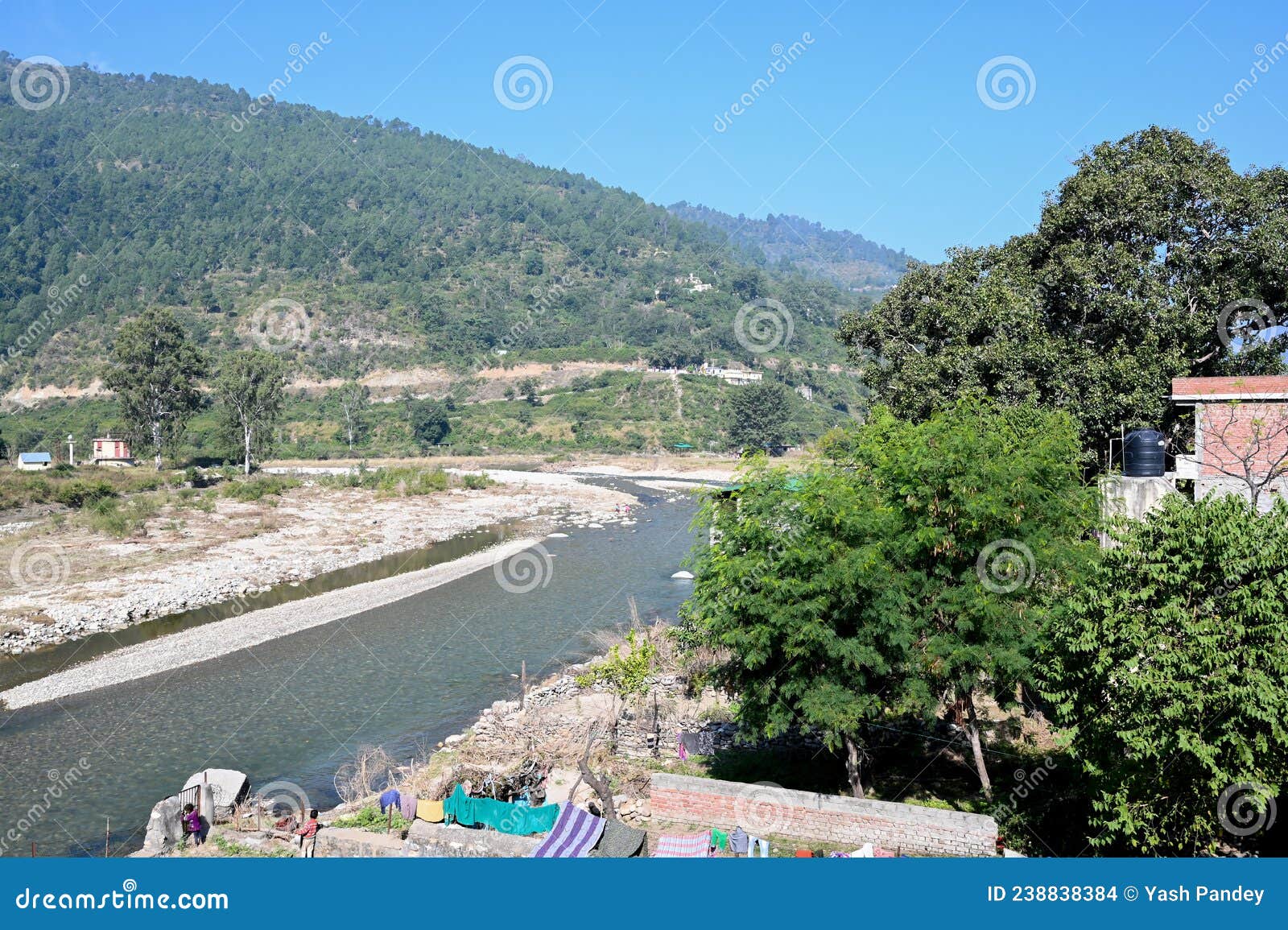 Side View of River , with Blue Sky Stock Photo - Image of blue, nature ...