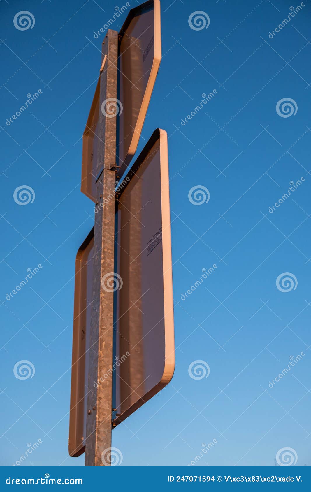 Side View of a Road Sign on a Sunny Sky Day Stock Photo - Image of blue ...