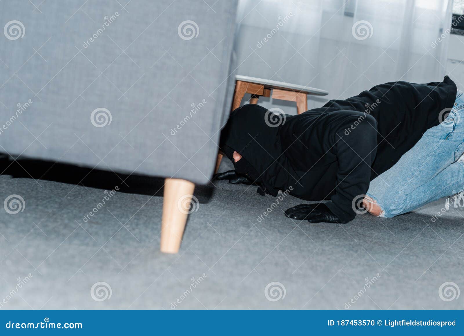 View of robber in mask and stock photo. Image of european - 187453570