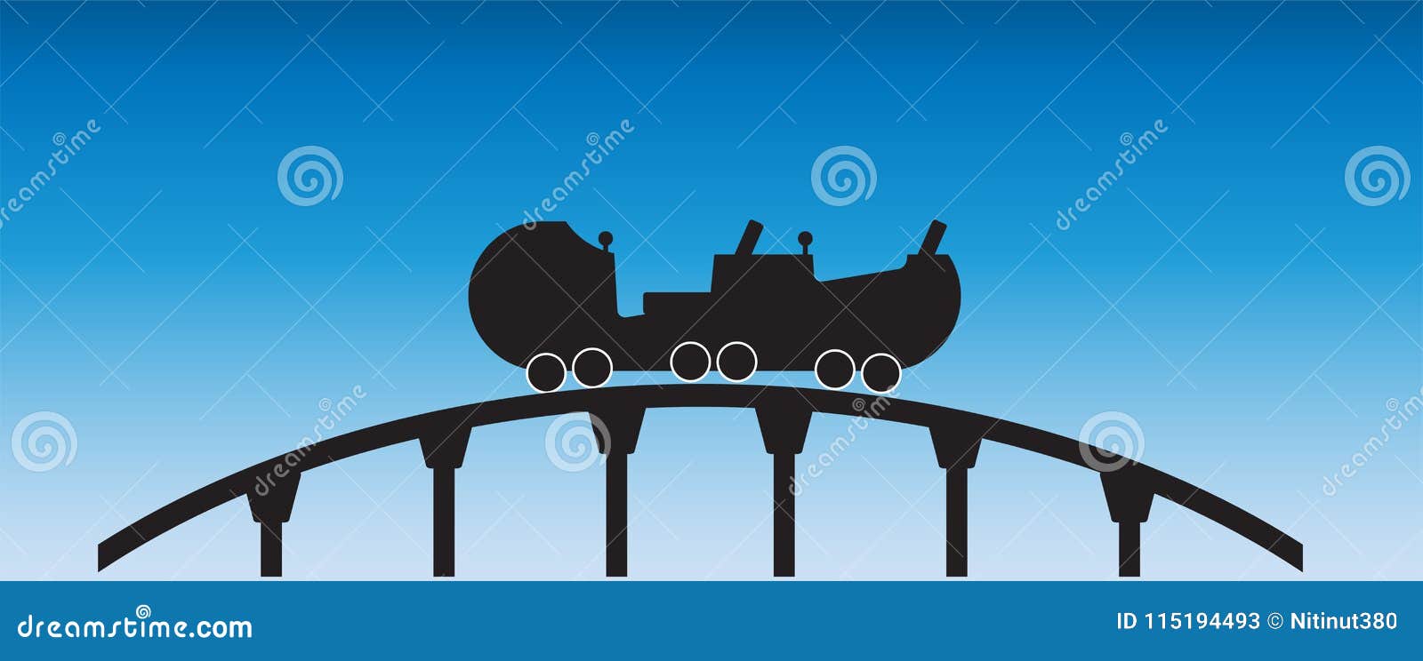 Side View of Roller Coaster Vector Track Stock Illustration ...