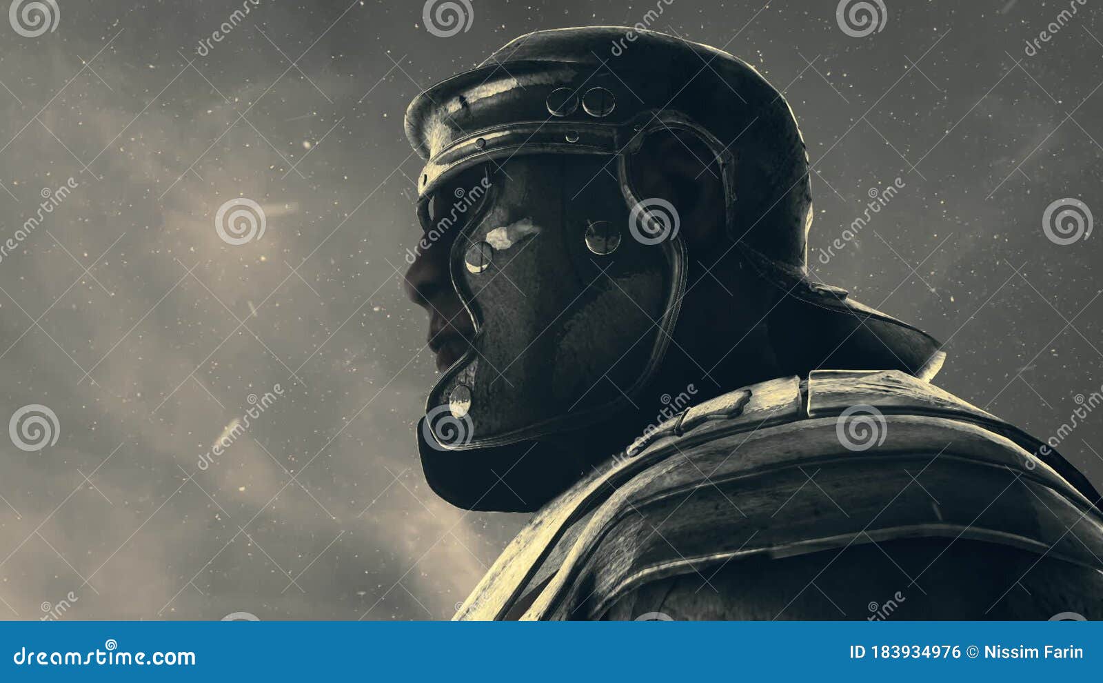 Side View of a Roman Soldier Standing Under Snow Stock Footage - Video ...