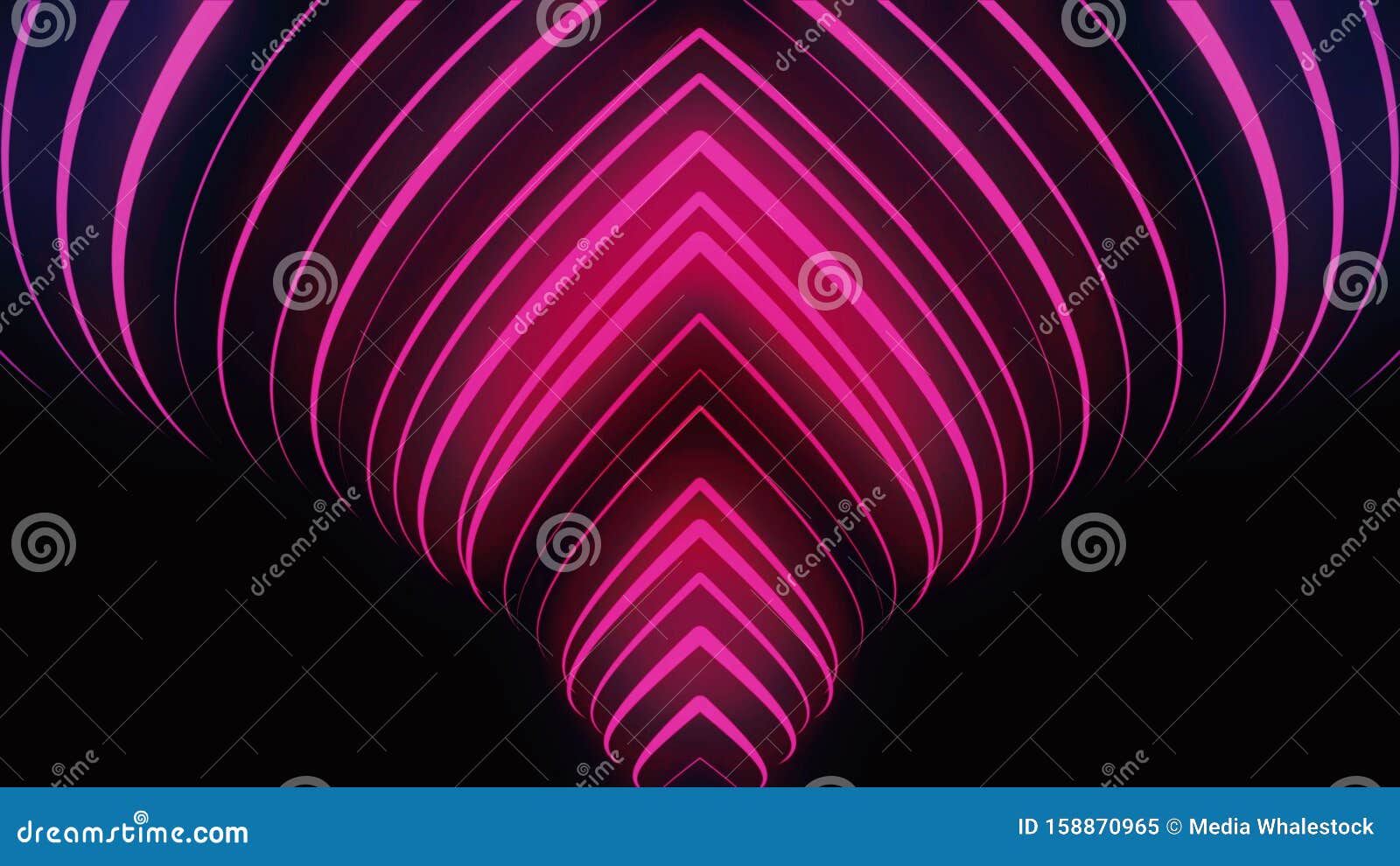 Side View of Rotating an Abstract Vortex Formed by Bright Pink Narrow ...