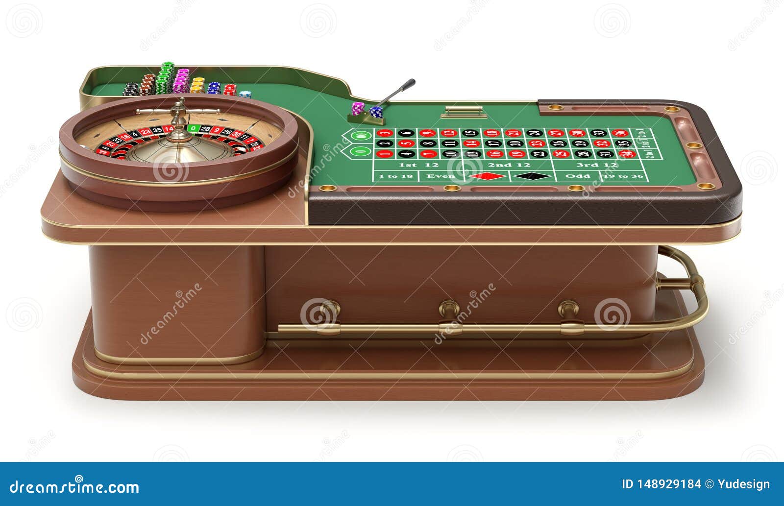 Side View of Roulette Table Stock Illustration - Illustration of view ...