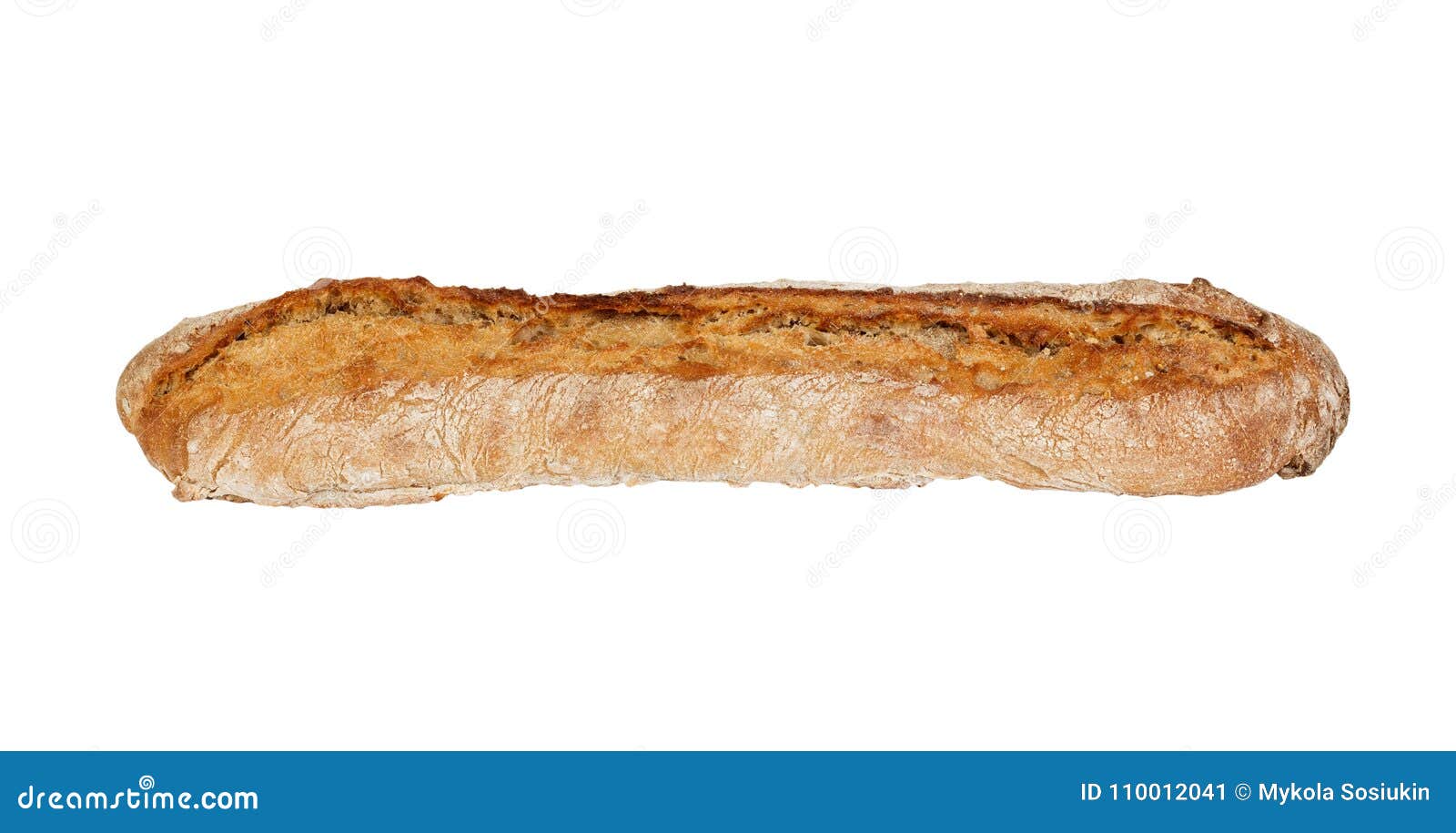 Side View of Rustic Bread Isolated on White Background Stock Image ...