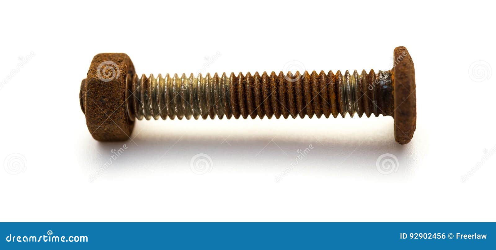 Side View Rusty Nut and Bolt on White Stock Photo - Image of steel ...