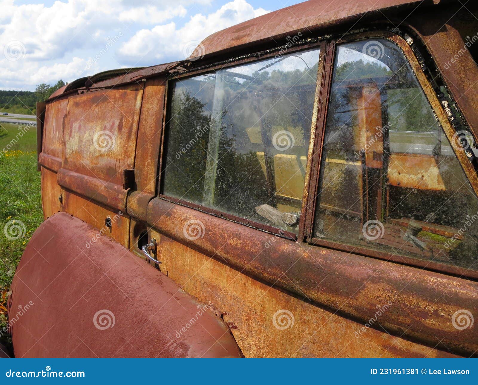Side View of Rusty Vehicle with Windows Stock Image - Image of windows ...