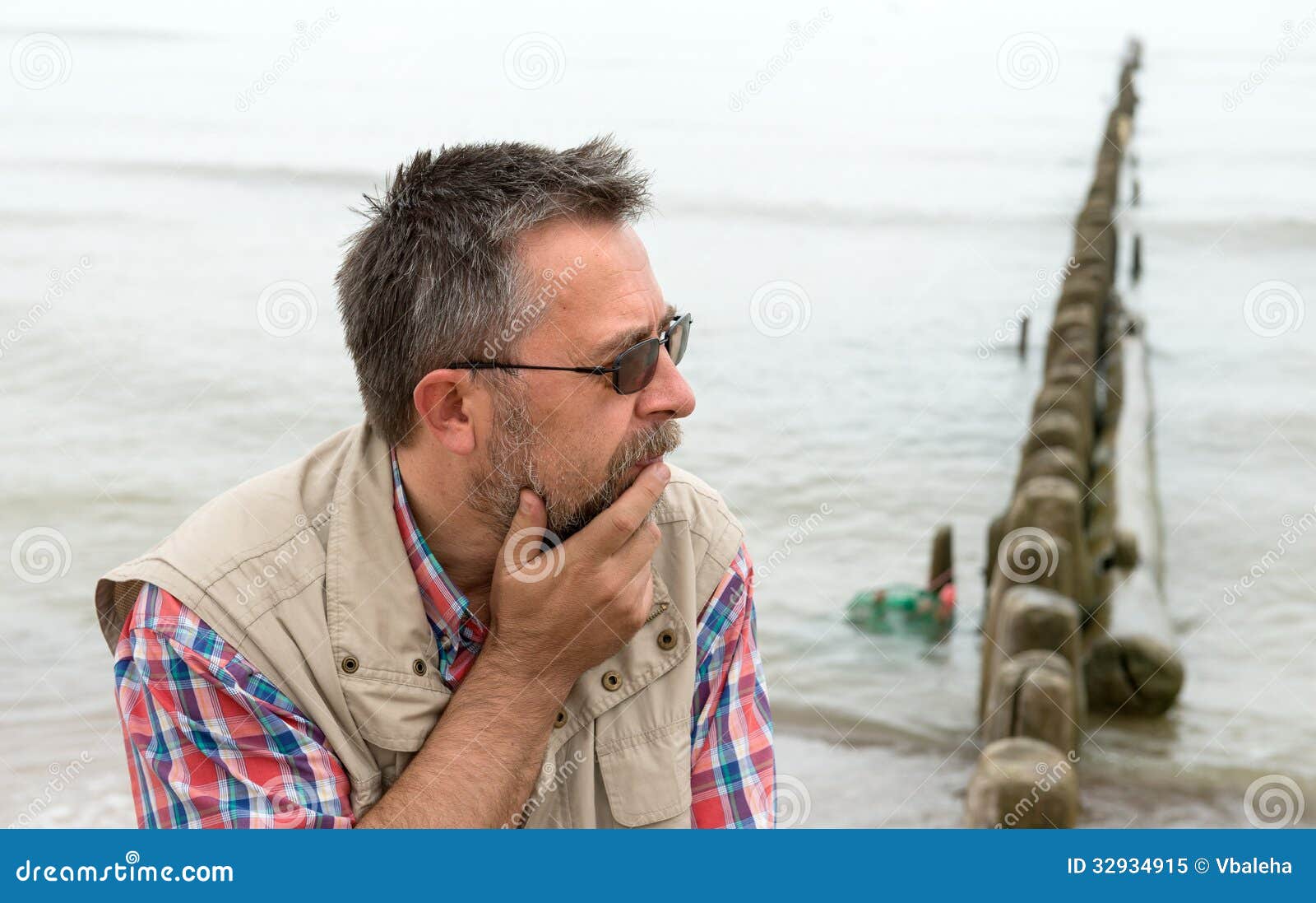 Side View of Sad Elderly Man Stock Image - Image of thinking, pensive ...