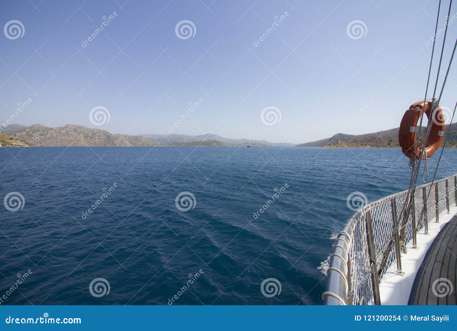 Side View of the Sailboat on the Sea Stock Photo - Image of lifestyle ...