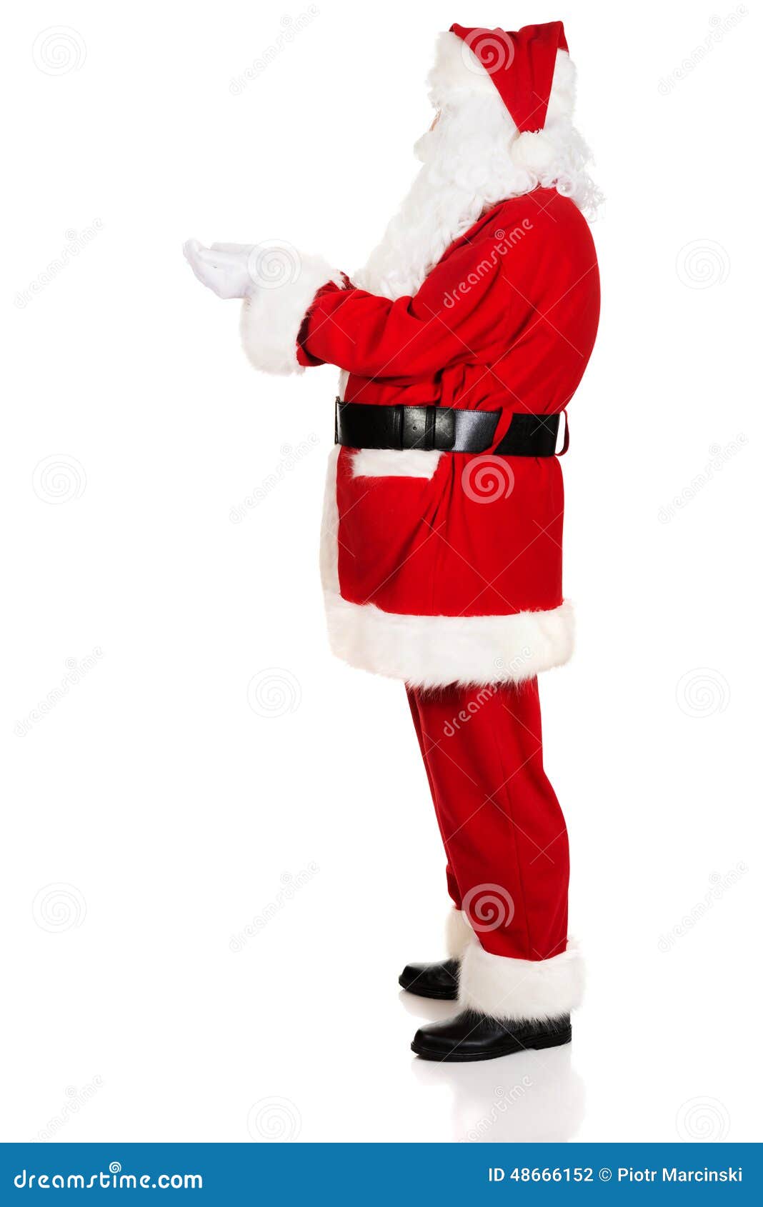 Side View Santa Claus with Open Hands Stock Photo - Image of claus ...