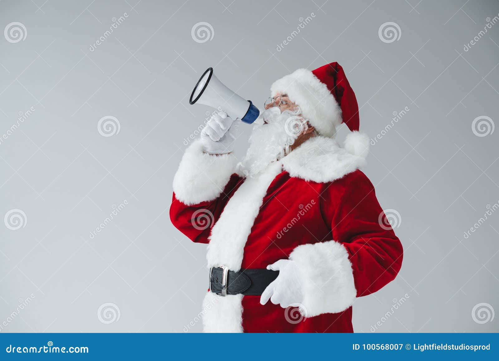 Santa claus with megaphone stock image. Image of traditional - 100568007