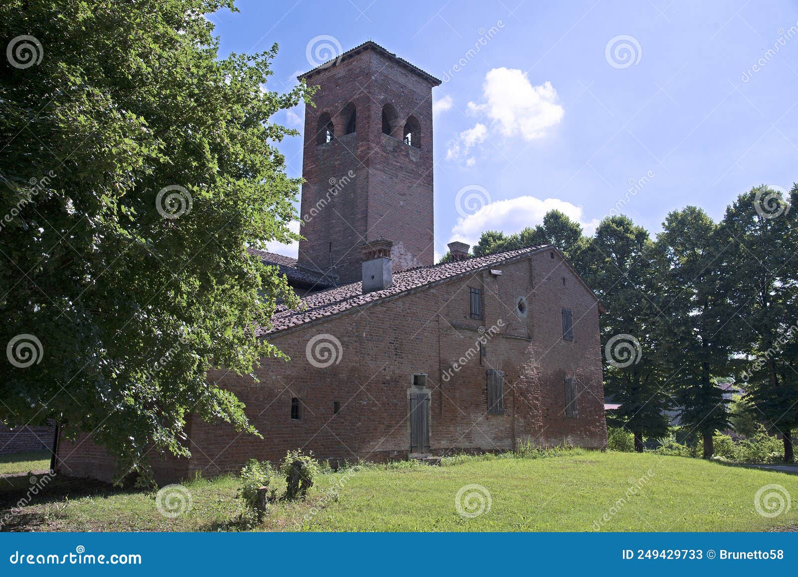 Side View of Scandolara Ravara Church Stock Image - Image of antique ...
