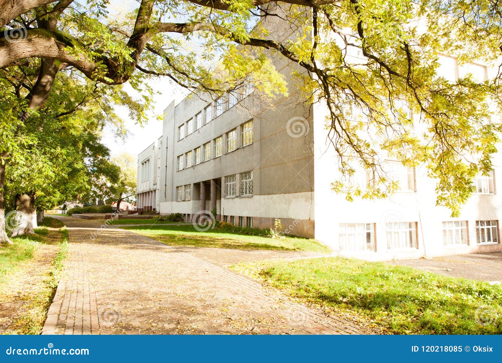 Side View of School Building Stock Image - Image of architecture, child ...