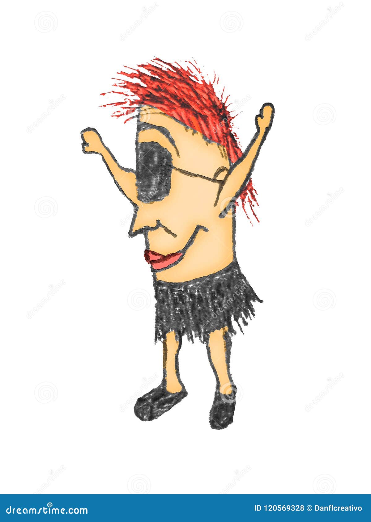 Weird Man Indigenous Character Drawing Stock Illustration ...