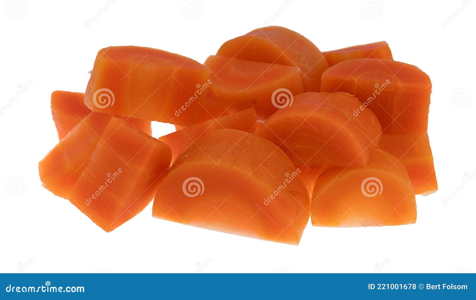 Side View of a Serving of Pickled Carrots on a White Background Stock ...