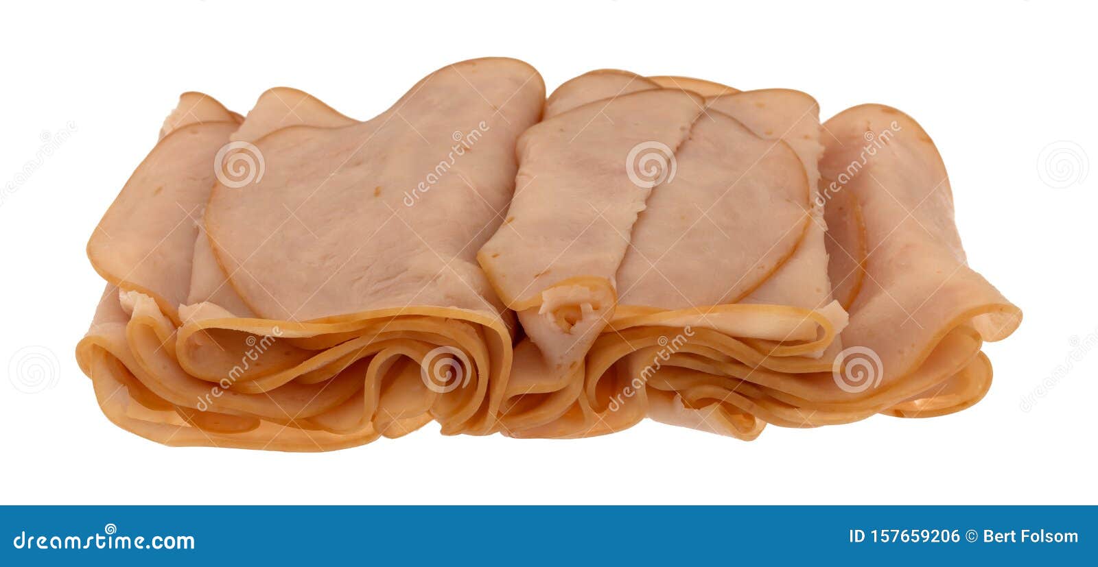Thin Sliced Smoked Turkey Slices on a White Background Stock Photo - Image of healthy, side ...