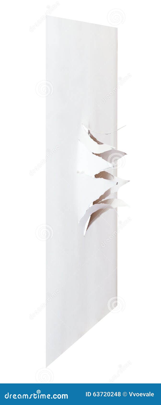 Side View Sheet of Paper with Rough Punched Hole Stock Photo - Image of ...