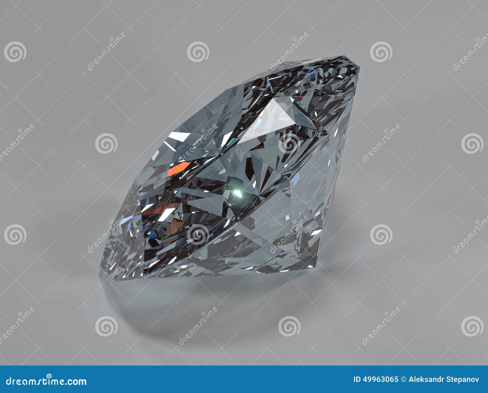 Side View of a Shining Diamond on a Gray Background Stock Illustration ...