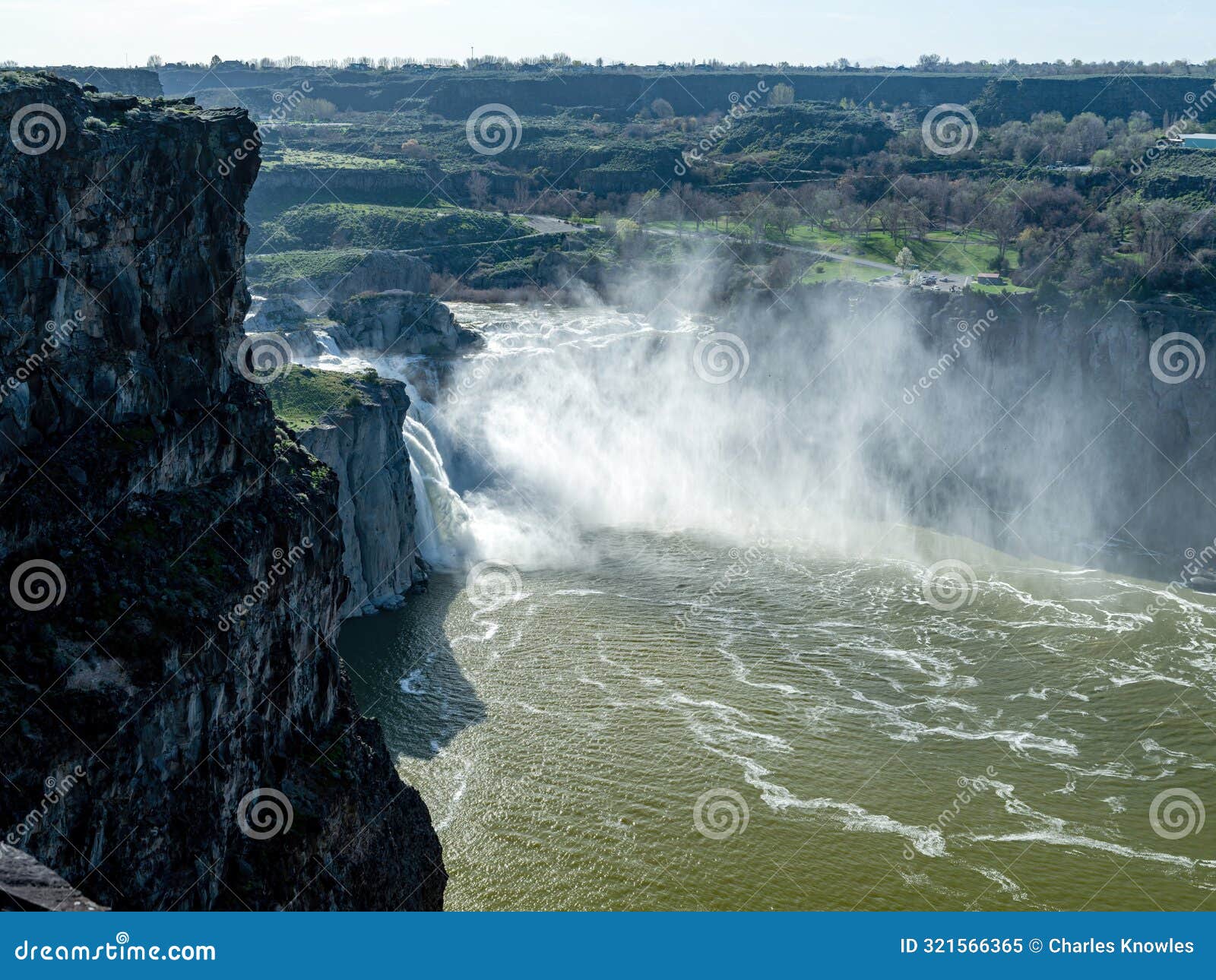Side View of Shoshone Falls in Idaho Stock Image - Image of snake, park ...