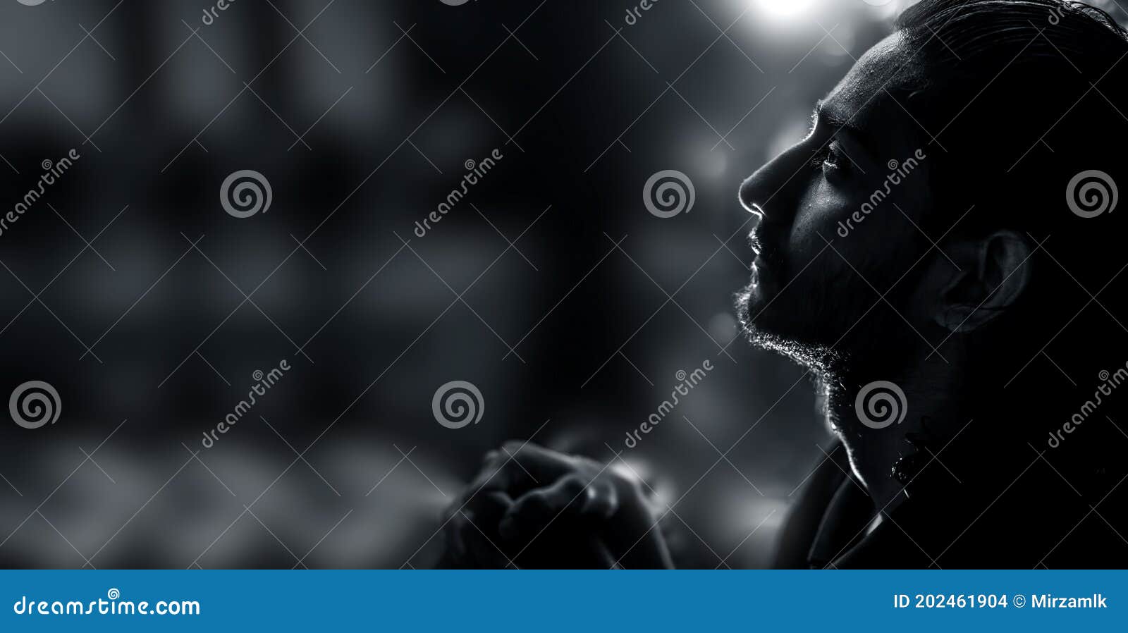 Side View Shot of a Man Sitting with Long Hairs with a Deep Thinking ...