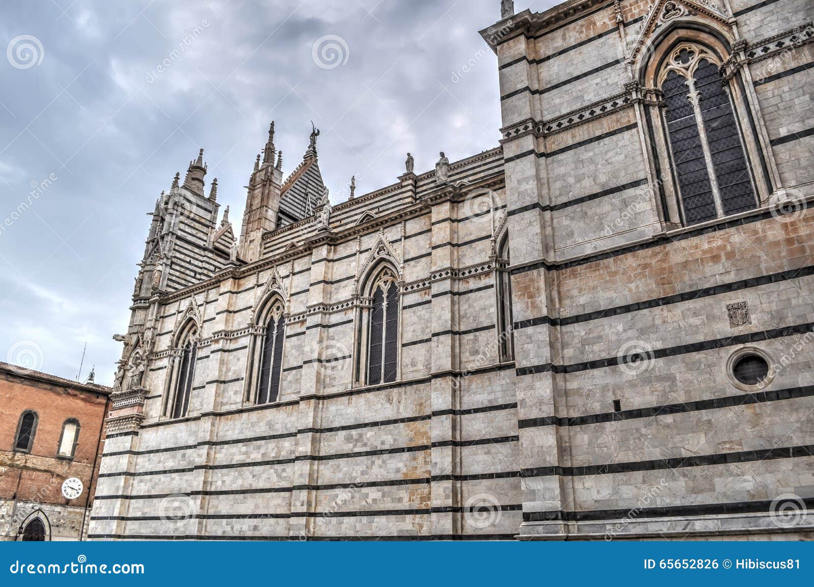 Side View of Siena Cathedral Stock Photo - Image of range, historic ...