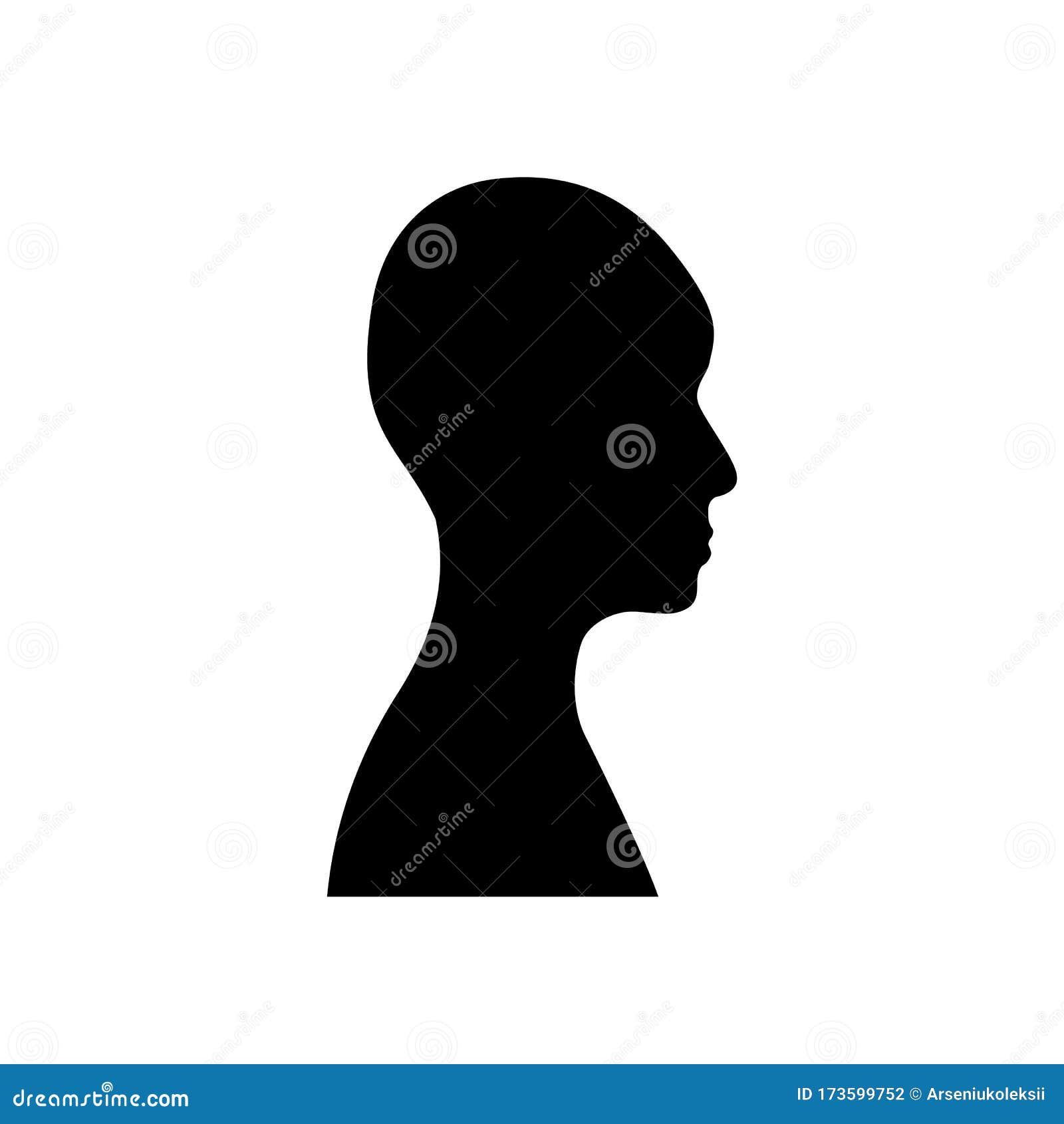 Bald Gender Neutral Head Silhouette Stock Vector - Illustration of teen ...