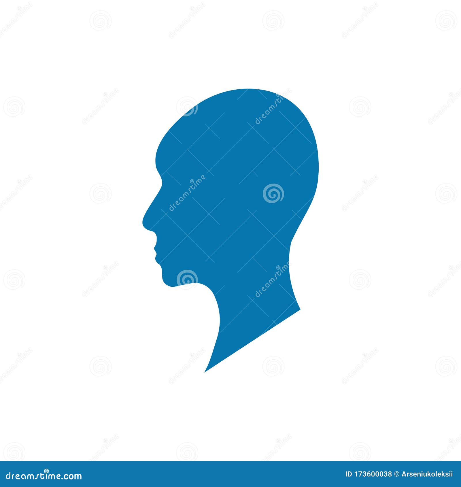 Bald Gender Neutral Head Silhouette Stock Vector - Illustration of ...