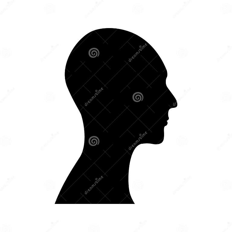 Silhouette of a Bald Man`s Head Stock Vector - Illustration of bald ...