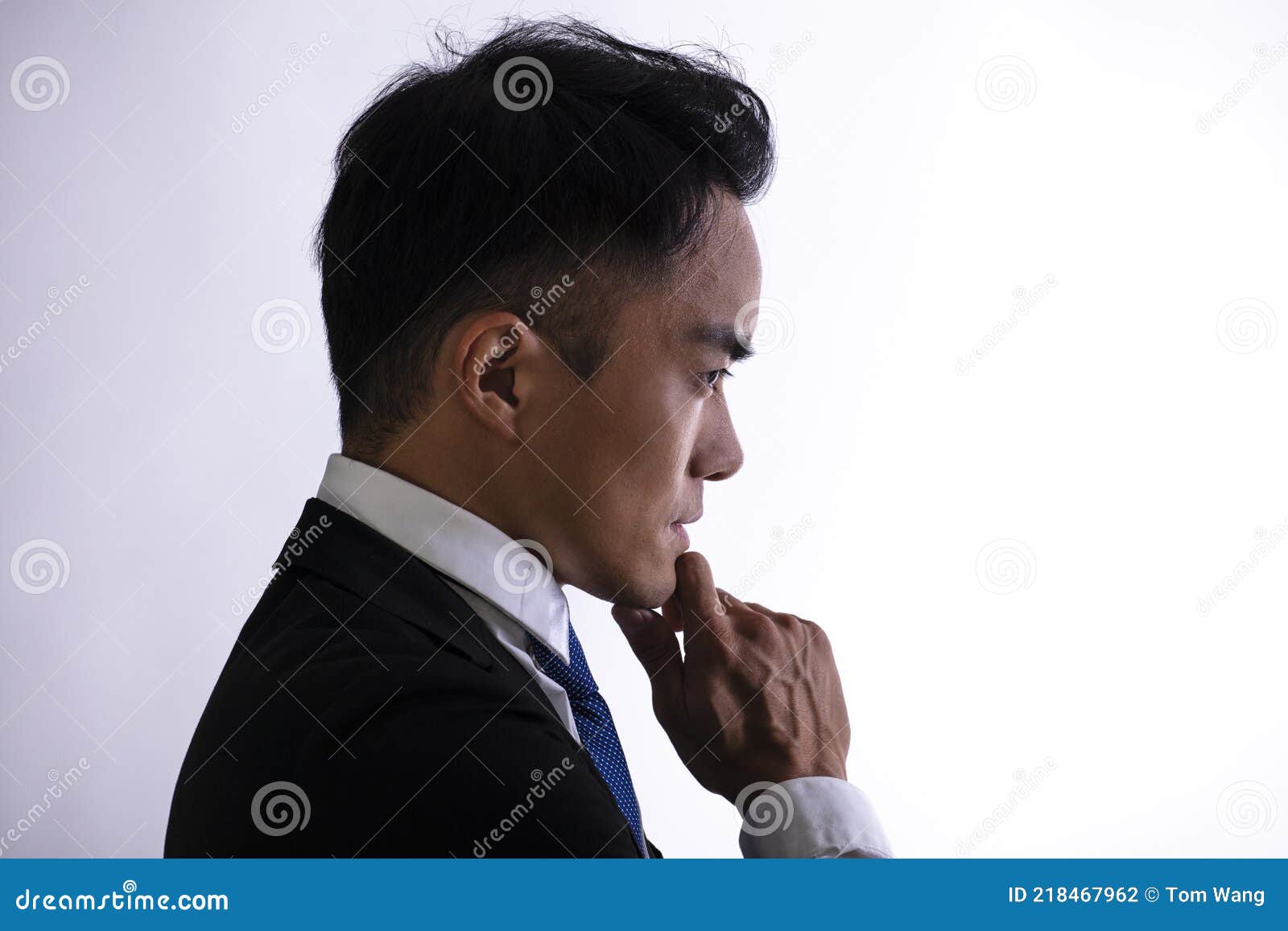 Side View Silhouette of Thinking Businessman Stock Photo - Image of ...