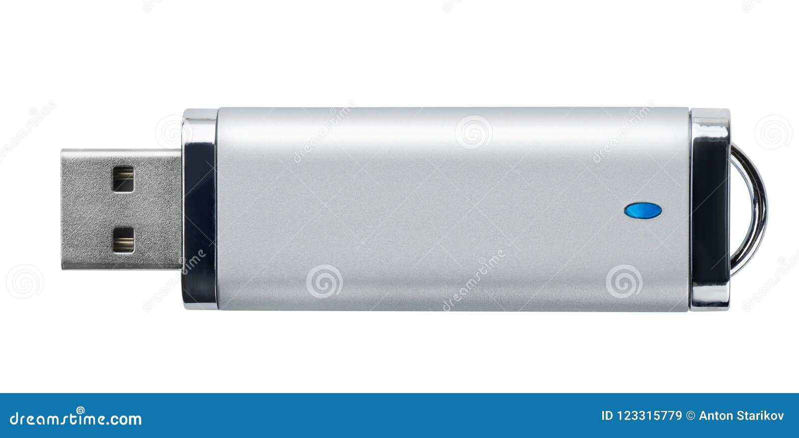 Side View of Silver USB Memory Stick Stock Image - Image of backup ...