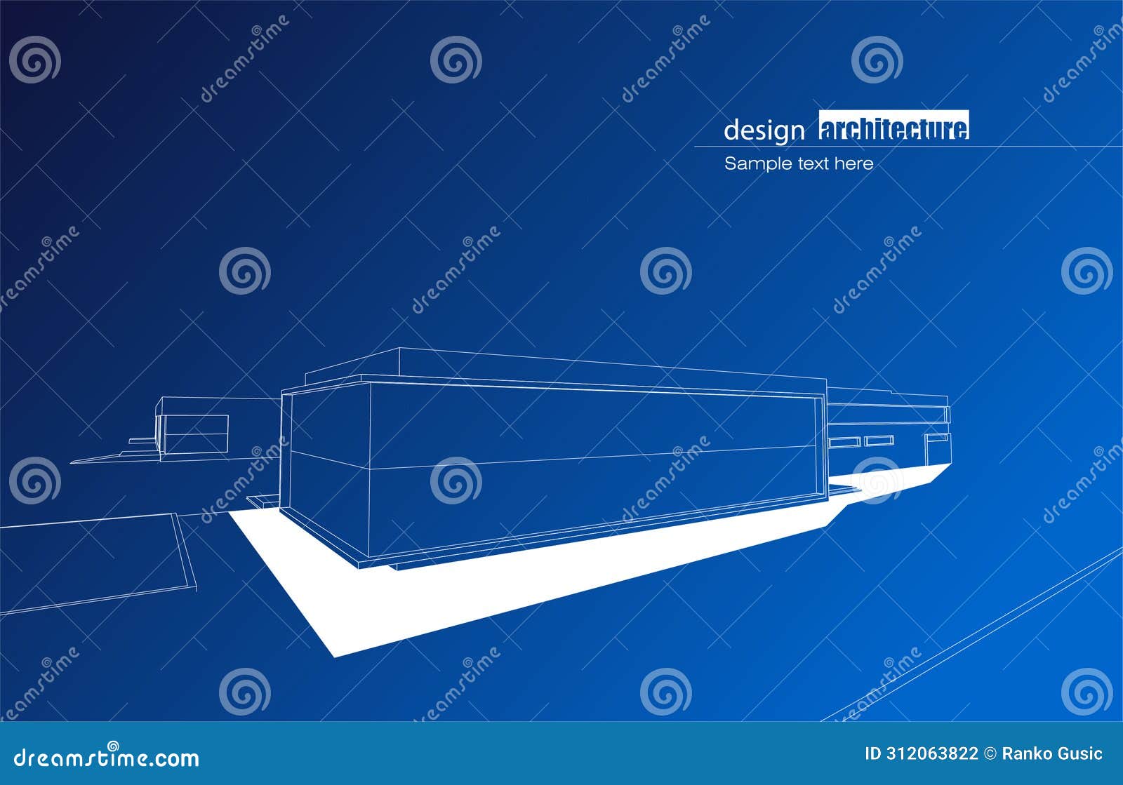 Side View of Simple Cubic Structure of the Industrial Warehouse. Stock ...