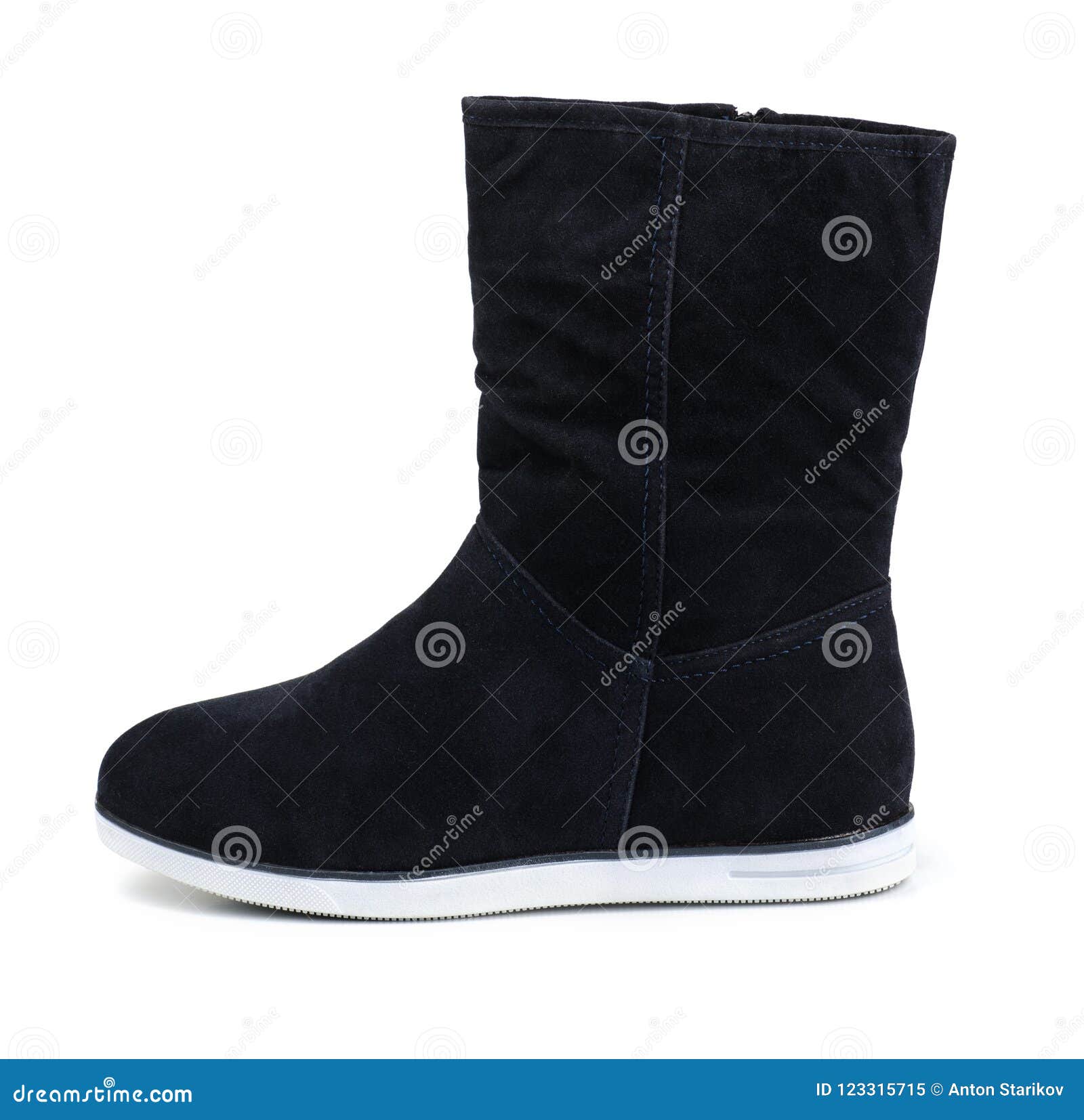 Side View of Black Suede Boot Stock Image - Image of design, beautiful ...