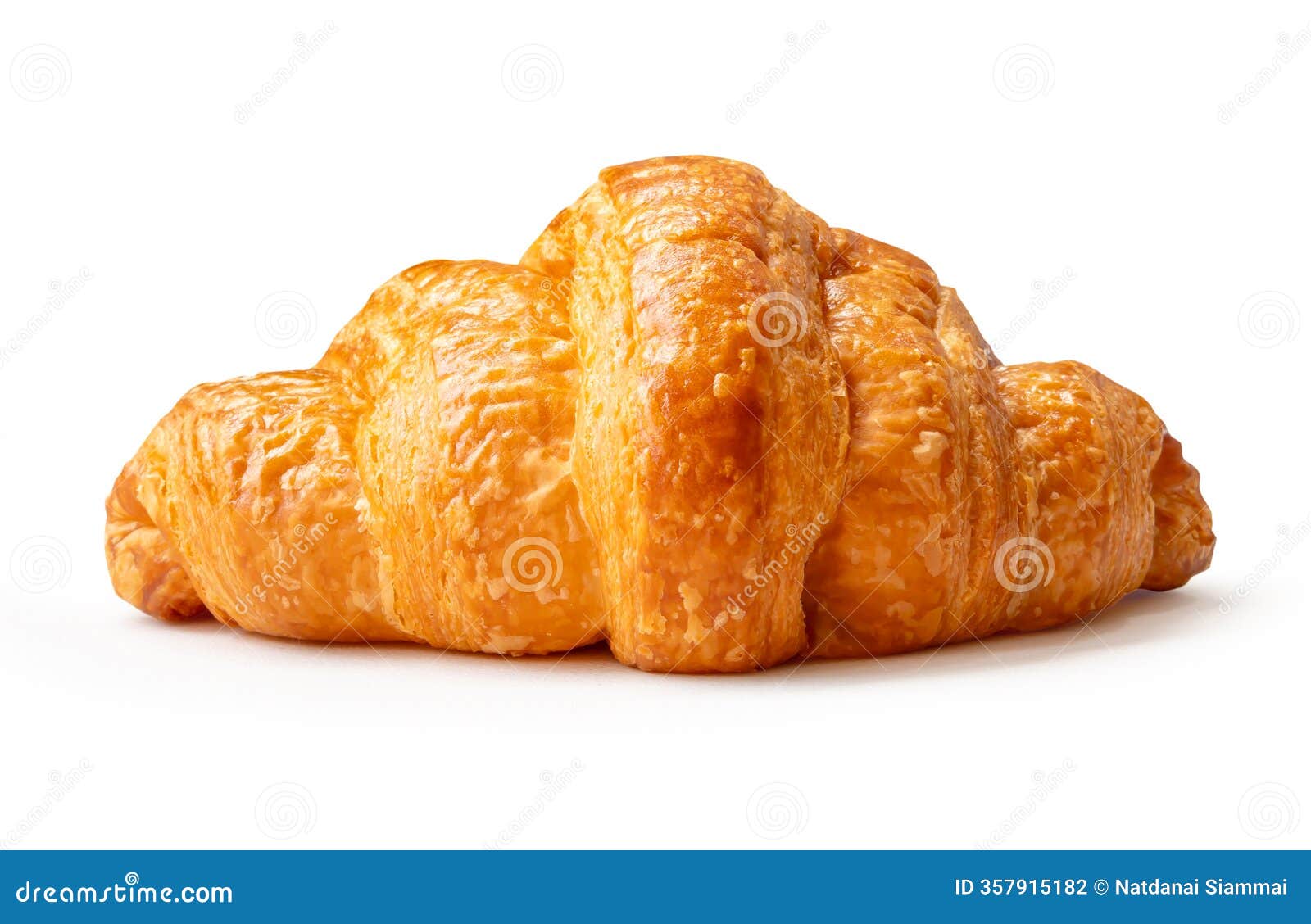 Side View of Single Brown or Golden Croissant Isolated on White ...